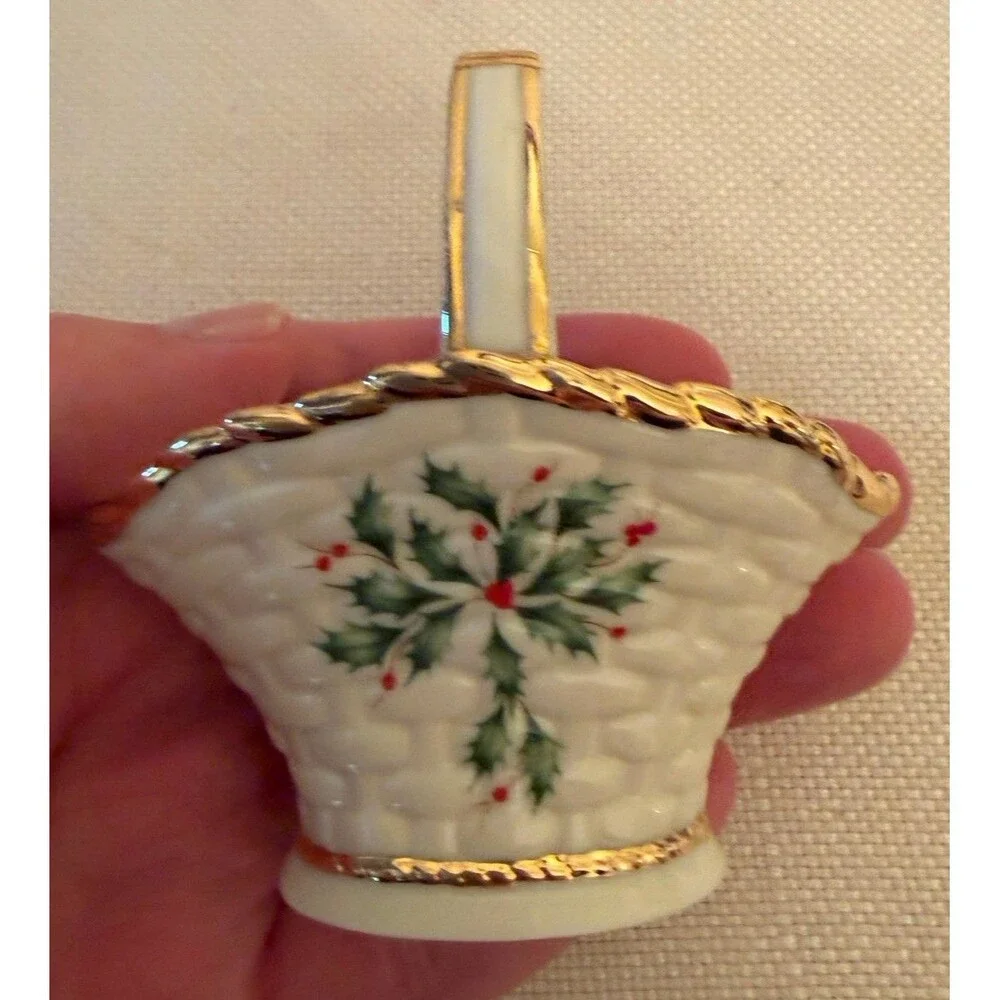 Lenox | Holiday | Vintage Lenox Miniature Holiday Basket With Holly And ...